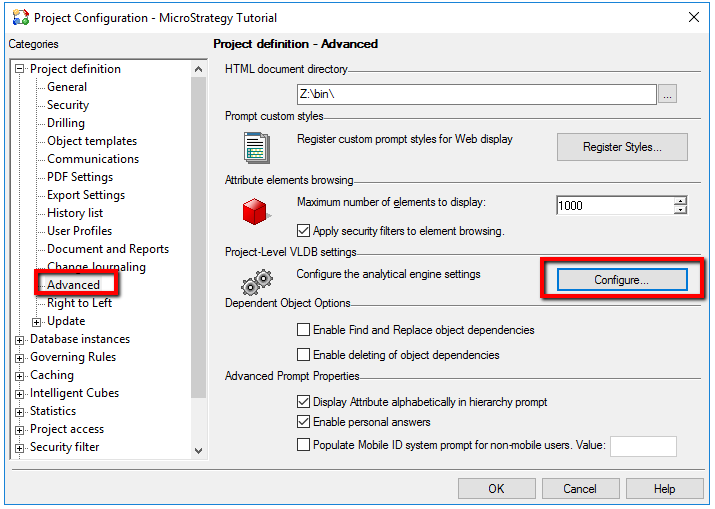 KB483804: Accessing "Data Engine Version" setting in MicroStrategy Developer (applicable for ...