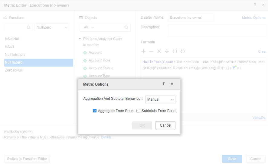 Platform Analytics - splitting number of report executions into coming from report author and ...