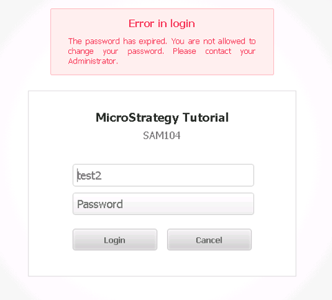 Option to change password upon login fails in MicroStrategy Web when logging in with a newly ...