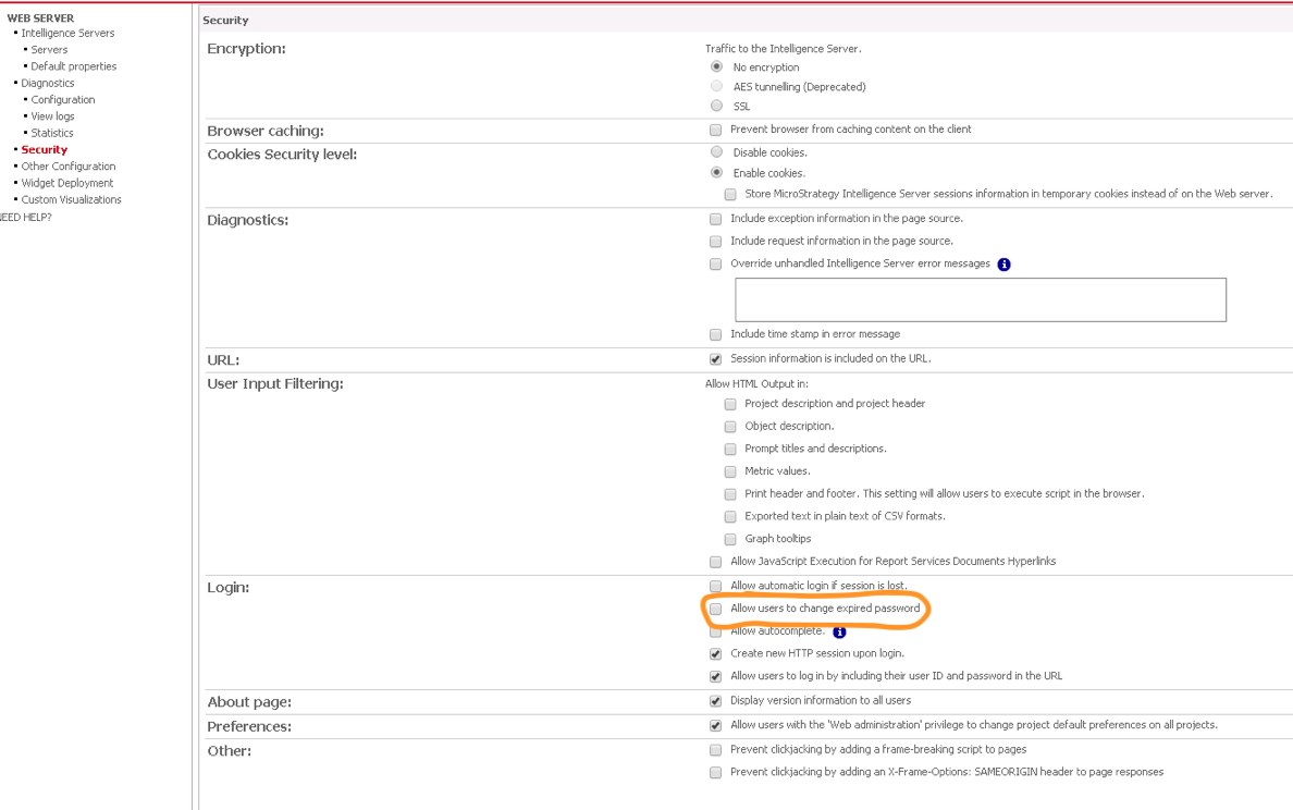 Option to change password upon login fails in MicroStrategy Web when logging in with a newly ...
