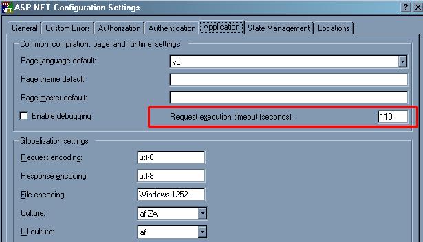 KB16800: "Server Error in '/MicroStrategy' Application. Request timed out." error message ...