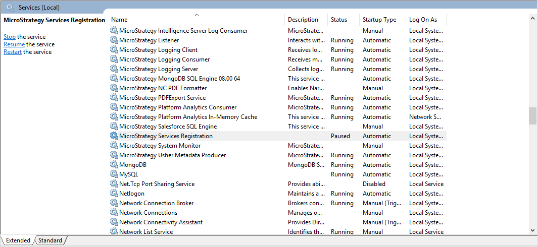 How to Fix a Paused Services Registration Status After Uninstalling MicroStrategy 2019 Update 3 ...