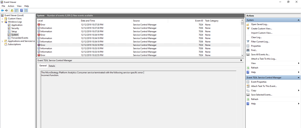 KB483880: MicroStrategy Platform Analytics Consumer fails with server ...