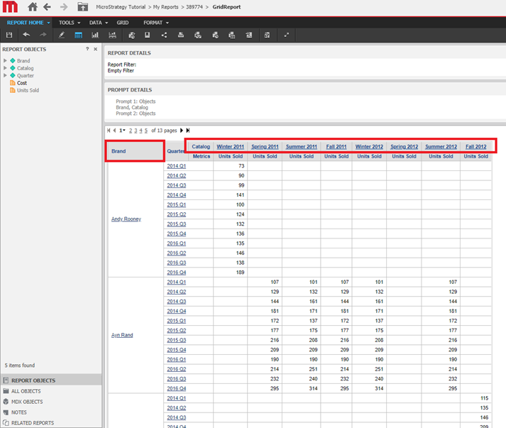 KB484149: Grid reports with objects from an object prompt change their location in the grid ...