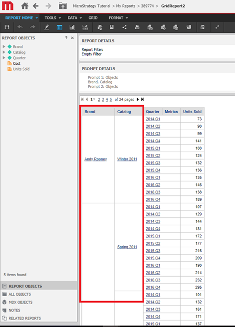 KB484149: Grid reports with objects from an object prompt change their location in the grid ...