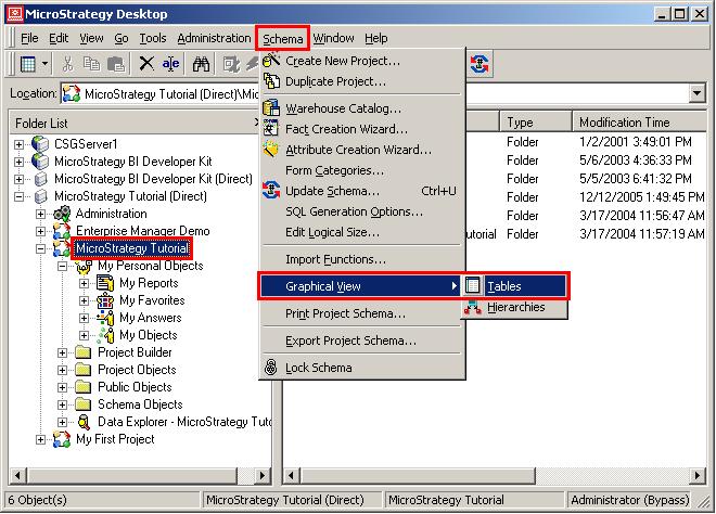 KB13332: How to create a graphical view of the tables used within a project in MicroStrategy ...