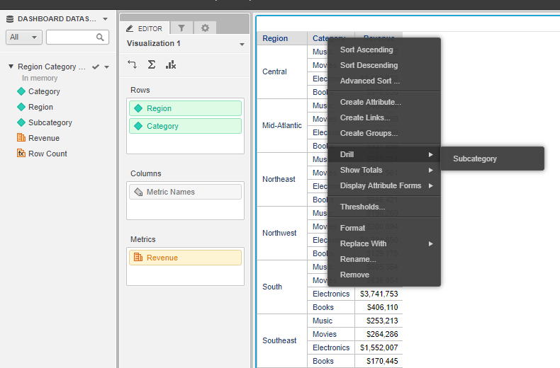 KB441471: Users can drill in dossier after drilling has been disabled in base report