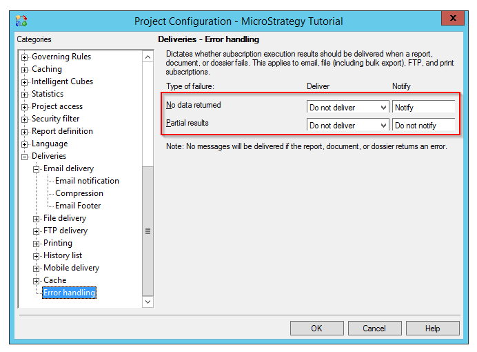 KB442395: New Feature in MicroStrategy 11.0: Error handling for document and dossier deliveries ...