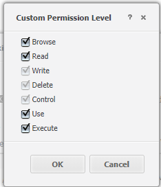 KB439647: The Custom Permissions Level Dialog box in MicroStrategy Web does not explicitly ...