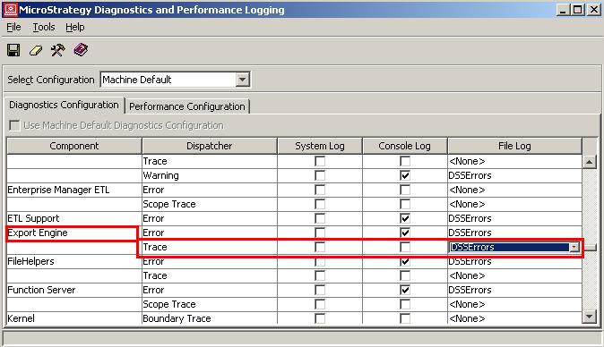 KB32086: How to trace the time a report or document takes to export in MicroStrategy 9.x