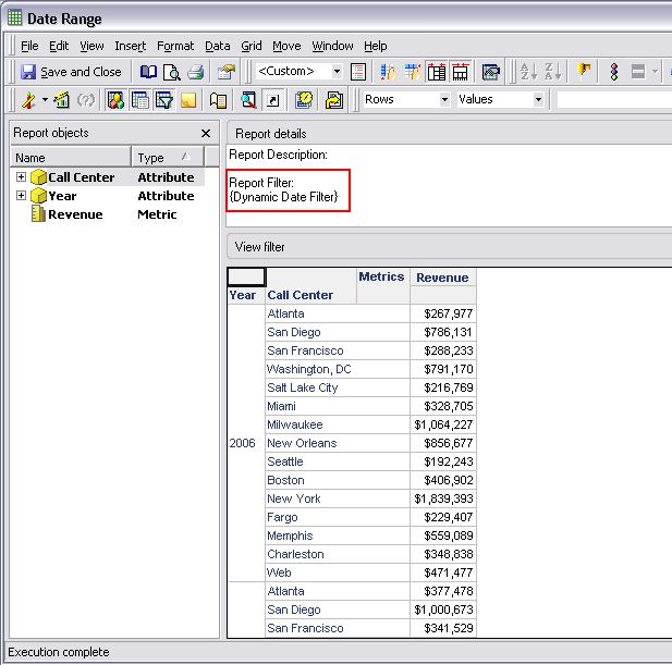 Kb32810 How To Display The Dynamic Date Range For A Report In Microstrategy Developer 9x And 10x