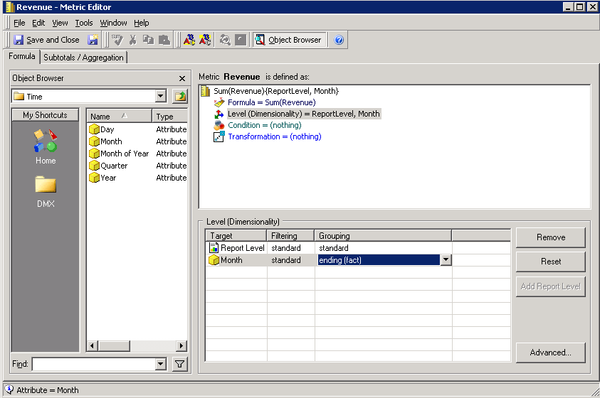 KB221916: Null value cannot show even Outer join type has been enabled when there is a level ...