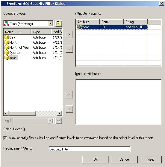 KB13318: How to use a security filter with a Freeform SQL report in MicroStrategy Developer 9.4 ...