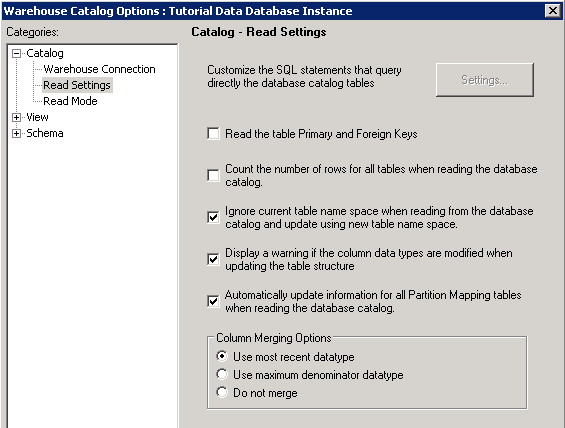 KB199722: Name space of tables in primary database instance for a project cannot be updated even ...