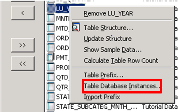 KB199722: Name space of tables in primary database instance for a project cannot be updated even ...