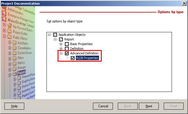 KB12444: How to create a list of reports with VLDB settings different from the default values in ...