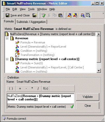 KB18008: How to perform null checking for a metric in the final pass of SQL in a report in ...