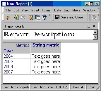 KB17917: How to create a metric that will return a static string in MicroStrategy Developer