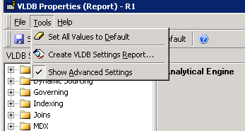 KB317831: Advanced VLDB properties don't show up when "Show Advanced Settings" is enabled in ...