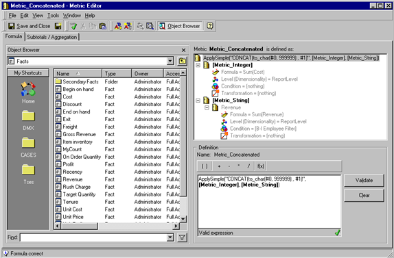 Kb18023 How To Create A Metric That Concatenates A String Metric With An Integer Metric In