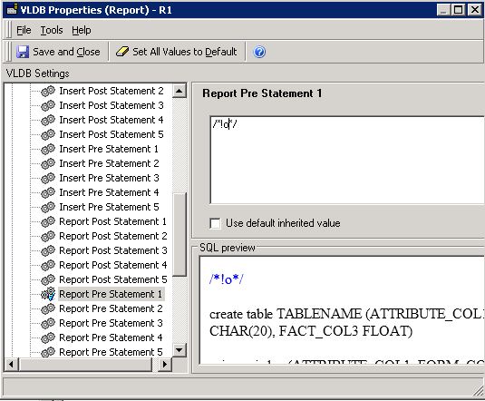 KB45984: Unable to use wildcard as comments in Report Pre Statement against Sybase IQ 15.4 in ...