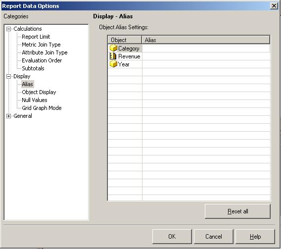 Kb17457 How To Hide An Attribute And Its Elements In A Report Grid In Microstrategy Developer 9