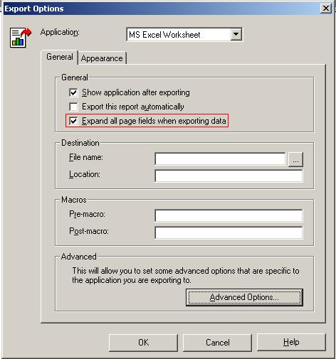 KB18691: How to export a report to Microsoft Excel so that the title of each sheet is the name ...