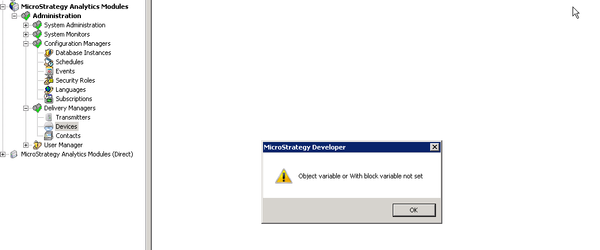 Kb292208 Object Variable Or With Block Not Set Error Occurs When Accessing The Devices