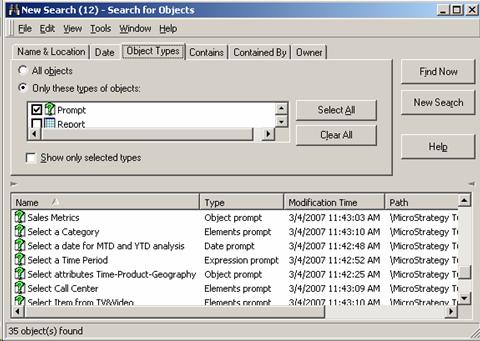KB19097: How to display hidden objects in the search editor on MicroStrategy Developer when ...