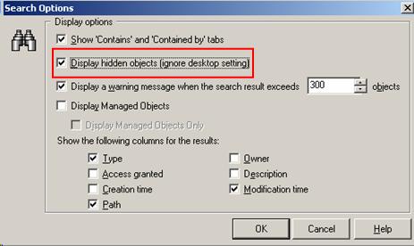 KB19097: How to display hidden objects in the search editor on MicroStrategy Developer when ...