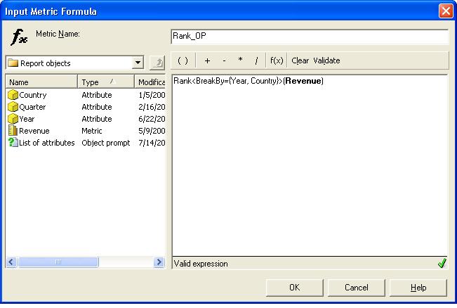 KB31017: Cannot create a derived rank metric while using an Object Prompt to define a BreakBy in ...