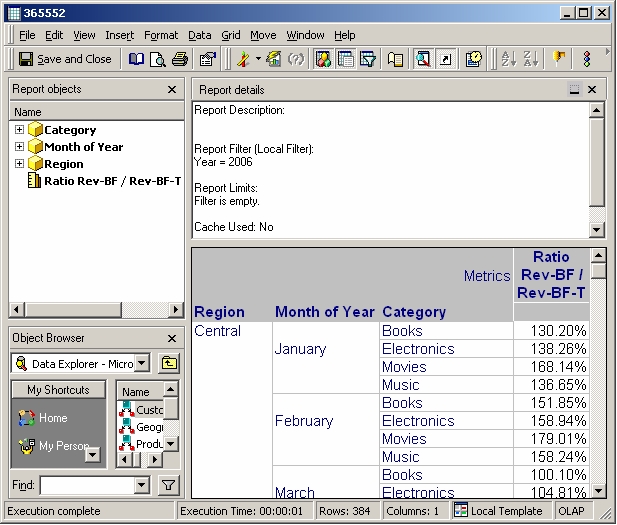 KB18402: Compound metric values not correctly aggregated in an OLAP report in MicroStrategy ...