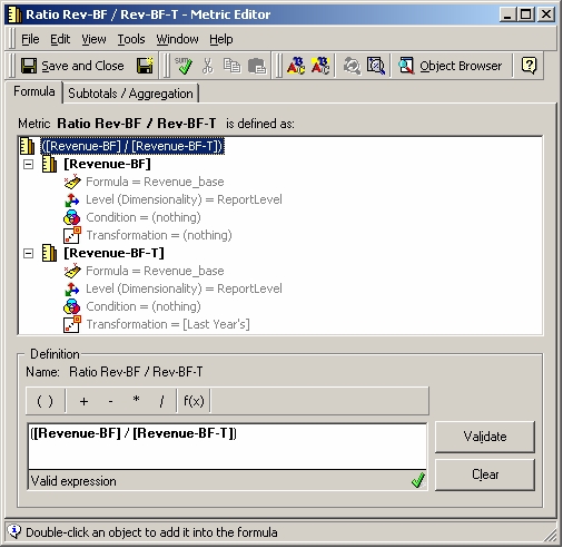 KB18402: Compound metric values not correctly aggregated in an OLAP report in MicroStrategy ...