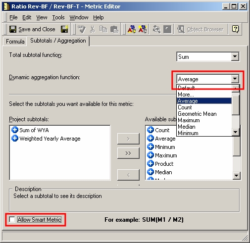 KB18402: Compound metric values not correctly aggregated in an OLAP report in MicroStrategy ...