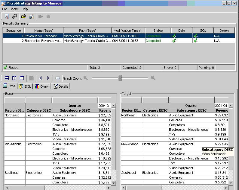 KB16776: How to create a baseline versus project integrity test in ...