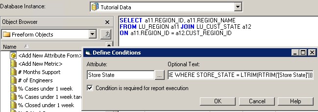 KB43560: How to use a selector to target a freeform SQL report using the freeform condition ...