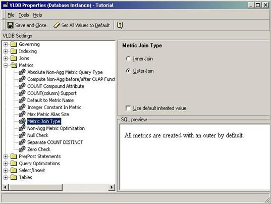 KB10969: How to set the default metric Join Type to Outer Join in ...