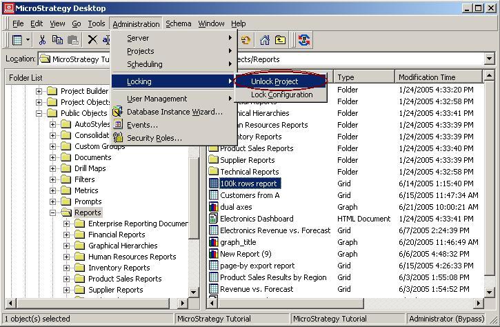 KB12274: Differences between Lock Schema, Lock Project and Lock Configuration in MicroStrategy ...