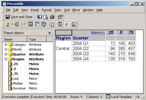 KB19944: When removing an attribute from the grid, percentile metric values will display ...