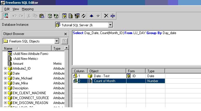 KB13433: How to re-use a managed object in a Freeform SQL report in MicroStrategy Developer 9.4 ...