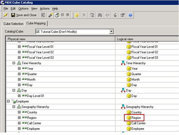 KB17125: How to map MDX Cube attributes onto normal project attributes ...