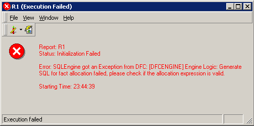 Kb31031 Generate Sql For Fact Allocation Failed Error Message Appears When Executing A Report
