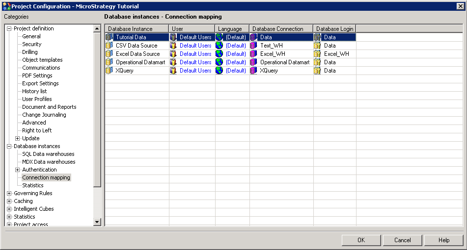 KB17044: How to determine what user connection maps are defined for a project in MicroStrategy ...