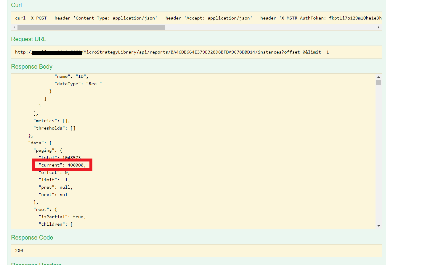 Kb442378 Running A Report Using Microstrategy Data Connectors Or Rest Api Returns Fewer Rows