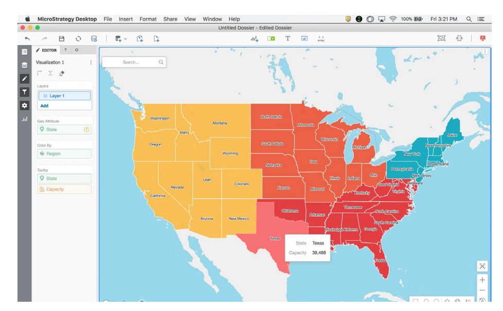 New MicroStrategy Geospatial services introduced in 10.11