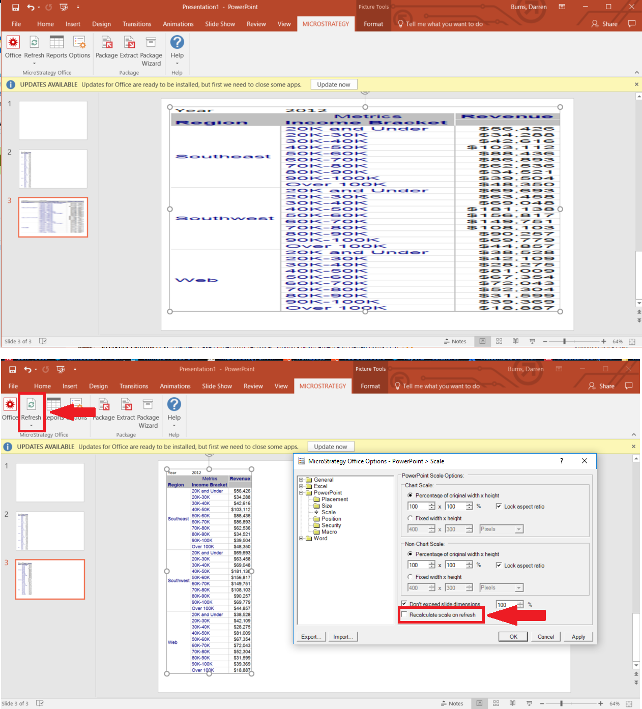 KB440342: Scale and Position adjustments to Documents/Reports executed ...