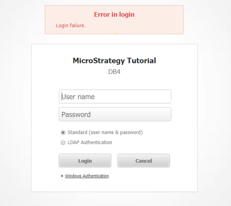 KB442042: 10.x MicroStrategy Web Login page displays “Login Failure” error with &connMode=1 ...