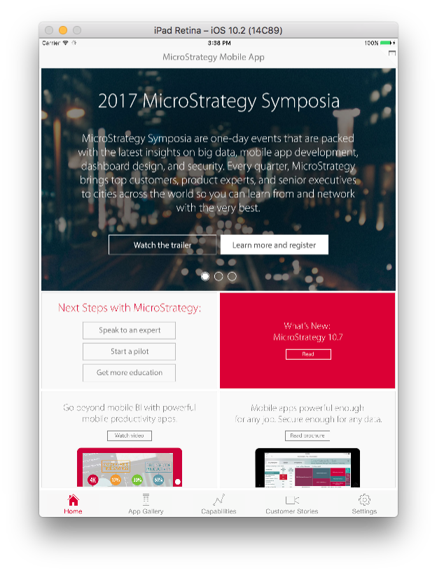 Testing MicroStrategy Mobile 10.x in the iOS Simulator