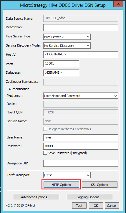 How to enable SSL on HiveServer2 and use with MicroStrategy