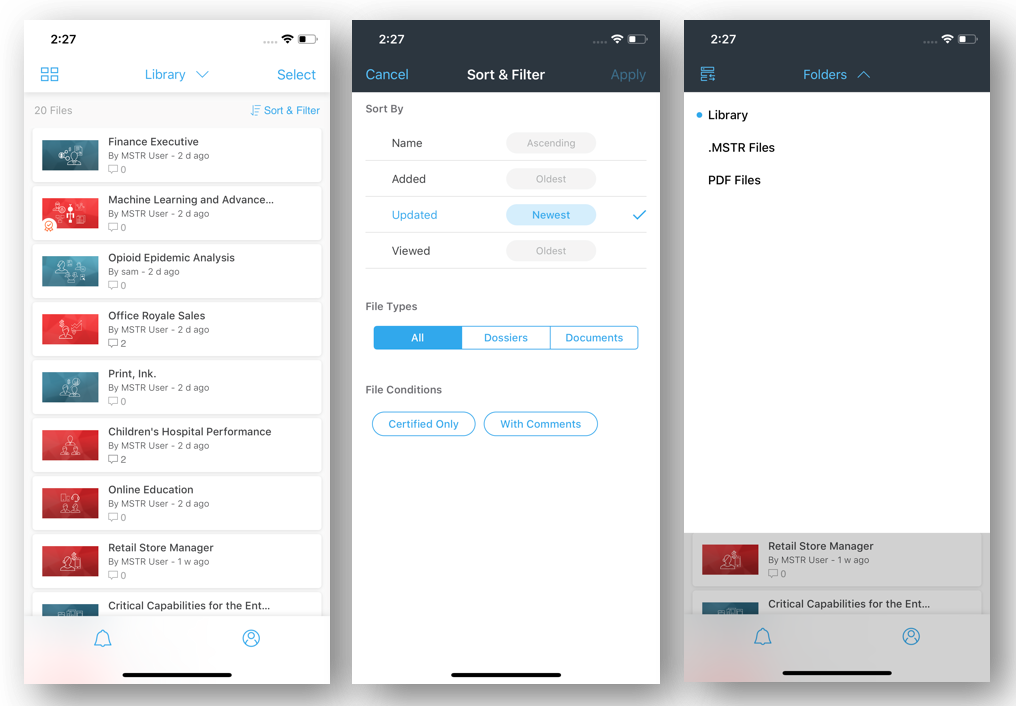 MicroStrategy Library now available for Phones